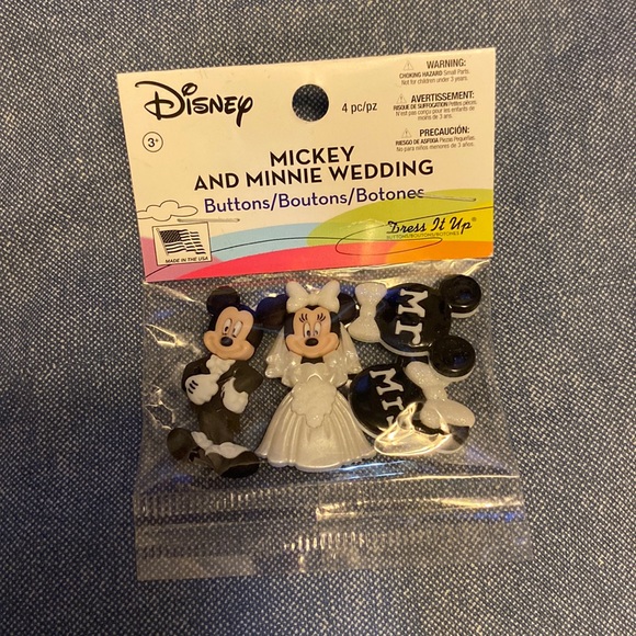 Disney | Accessories | Disney Mickey Minnie Wedding Buttons | Poshmark
